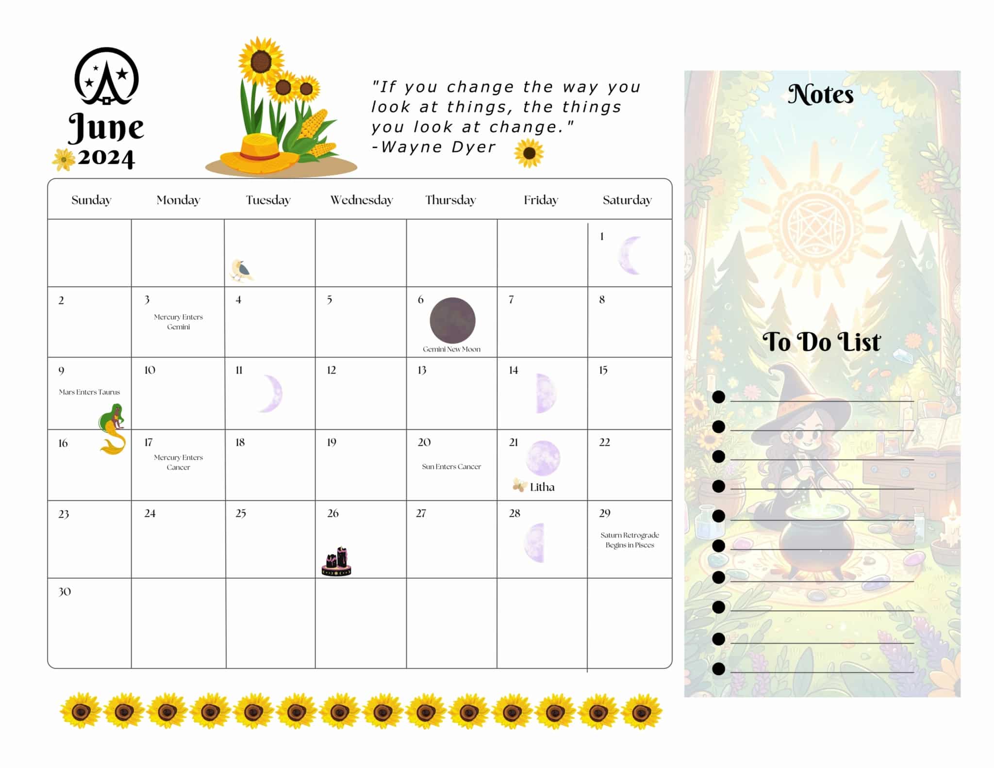 Monthly Calendars - Wicca Academy