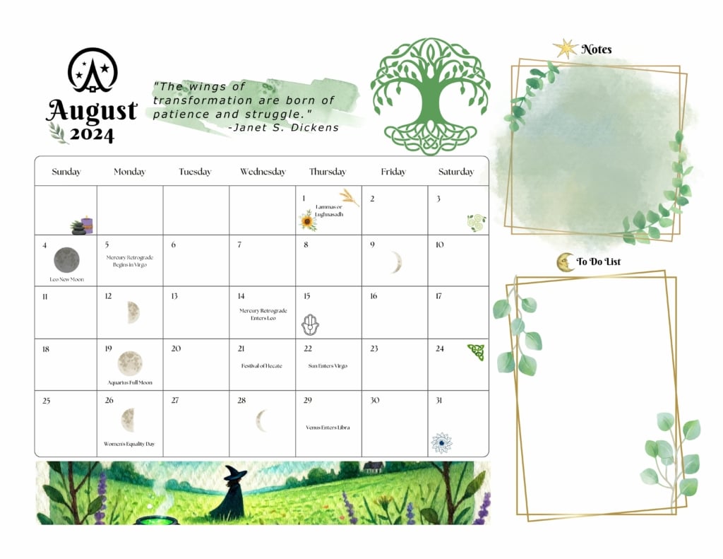 Monthly Calendars - Wicca Academy