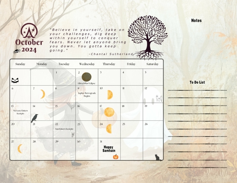 Monthly Calendars - Wicca Academy