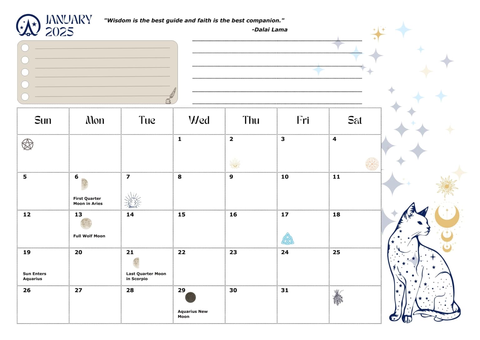 Monthly Calendars - Wicca Academy
