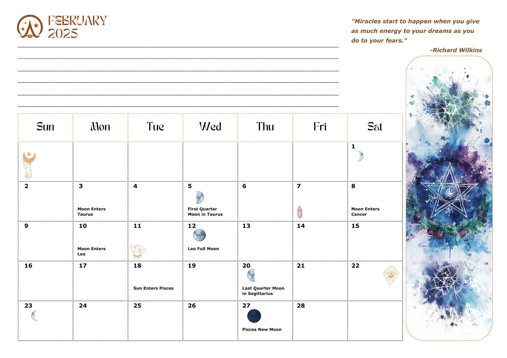 Monthly Calendars - Wicca Academy